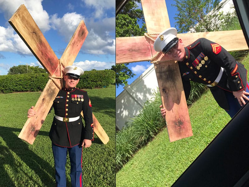 Marine Corps Veteran Walks 12 Miles Carrying Wooden Cross To Share ...