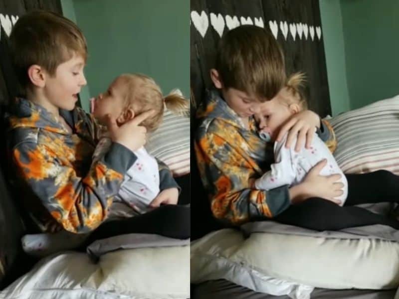 Big Brother Comforts And Sings "Count On Me" To Baby Sister In A ...