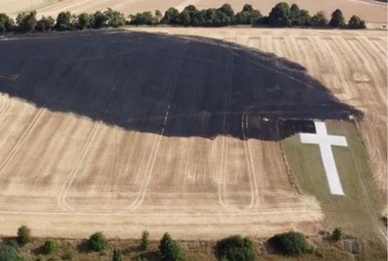 Lenham Memorial Cross Remains Undamaged After Field Fire Destroyed ...