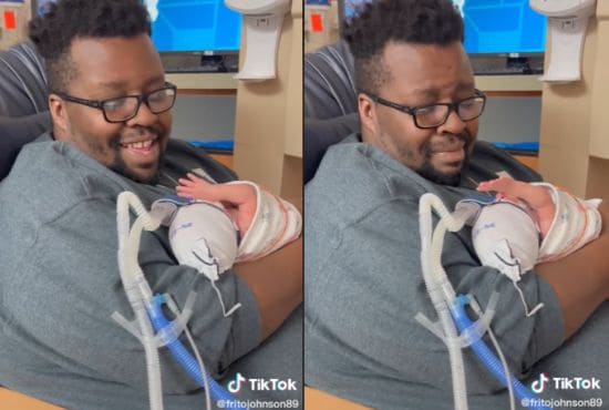 Baby Raises Hand In Praise As Dad Sings Worship Song To Newborn Son In ...