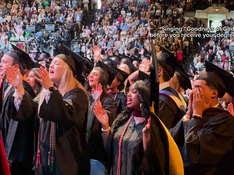 Graduates Break Out in Worship During Graduation At A University In ...