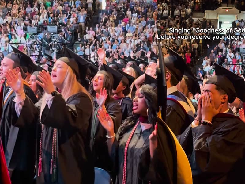 Graduates Break Out in Worship During Graduation At A University In ...